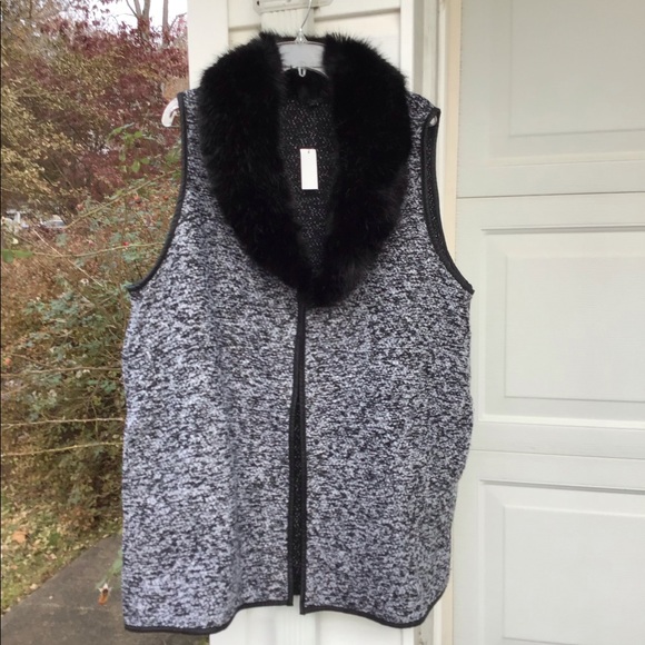 Talbots | Jackets & Coats | Nwt Talbots Faux Fur Neck Heathered Long ...